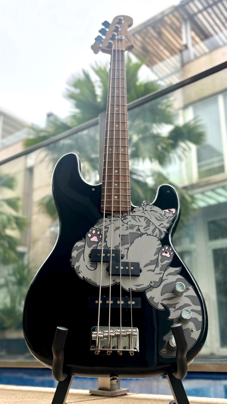 Precision P Bass Cat Pickguard, Purr-cision Bass - Etsy