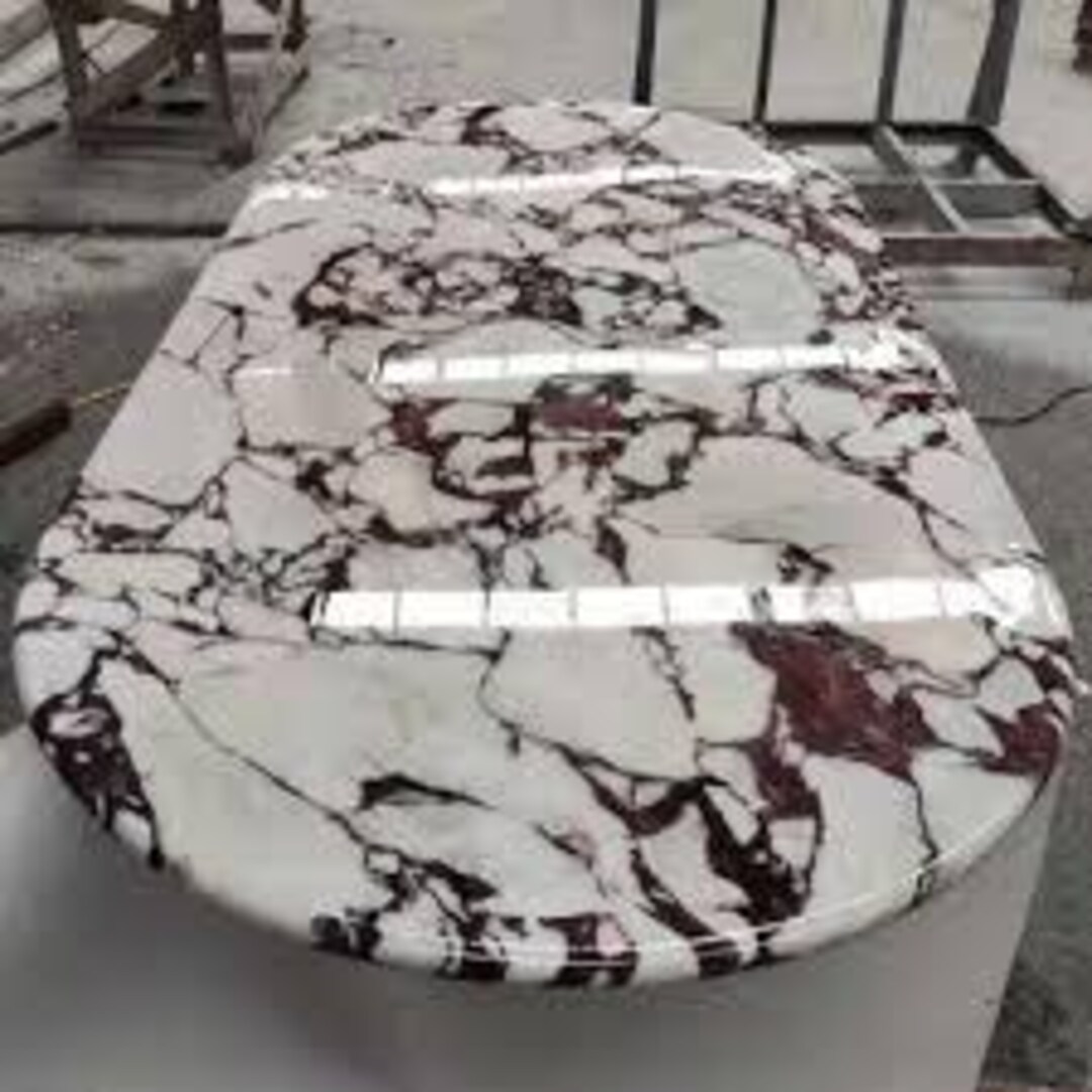 Oval Calacatta Viola Table Top | Italian Stone | Dining Coffee Table ...