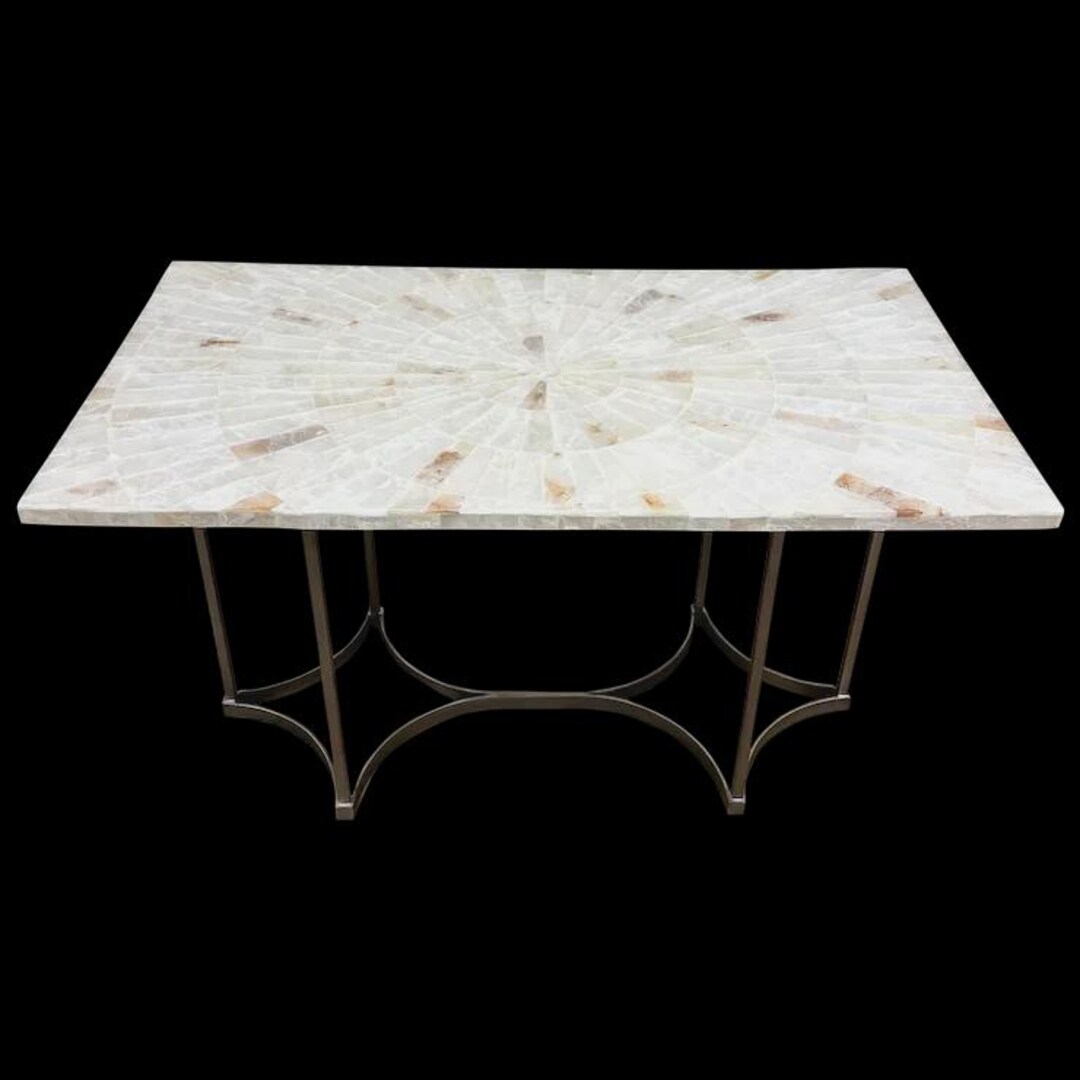 Square Selenite Crystal Table Top | Sunburst Mosaic, Customizable - Etsy