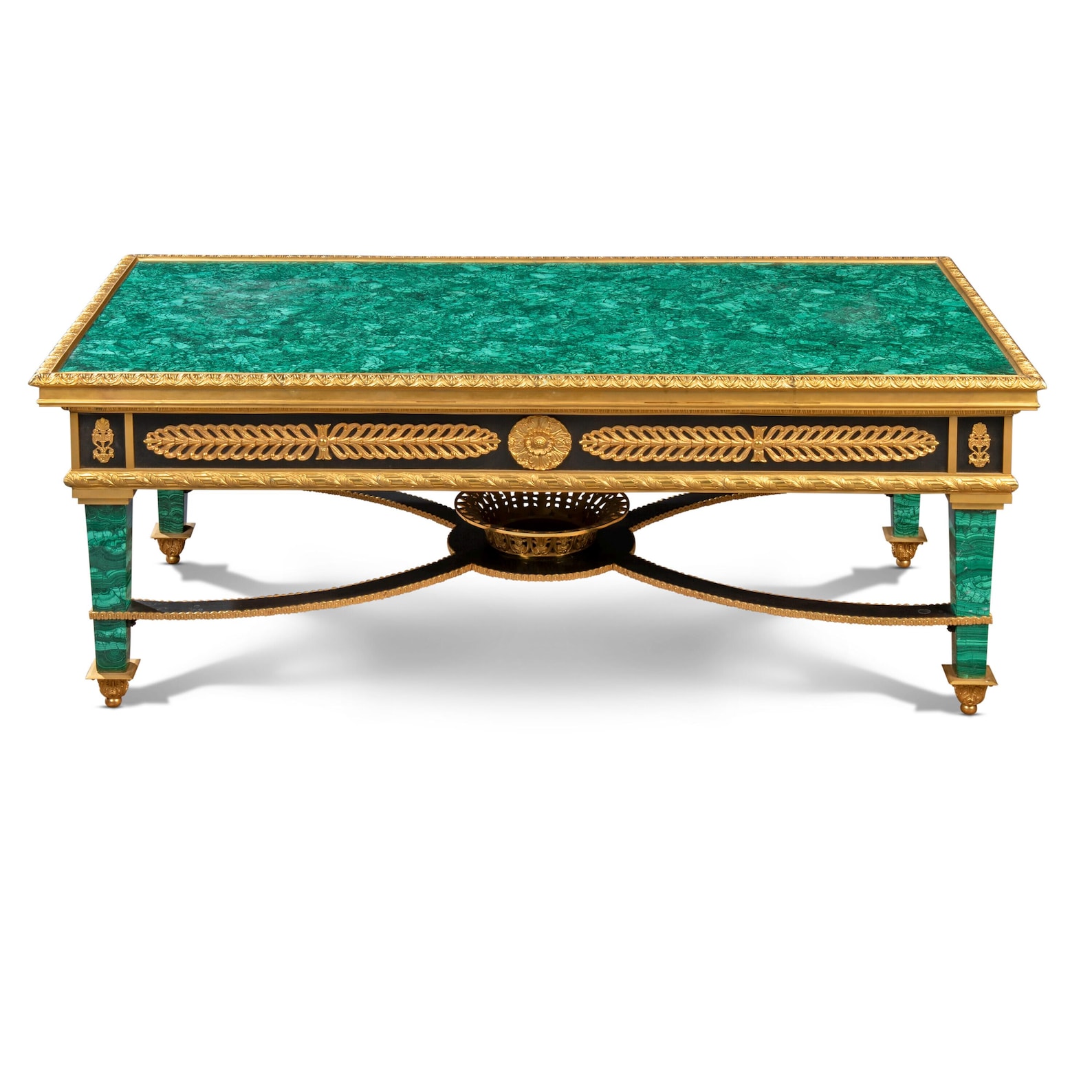 Rectangular Malachite Gemstone Table Top | Luxury Stone | Centerpiece ...