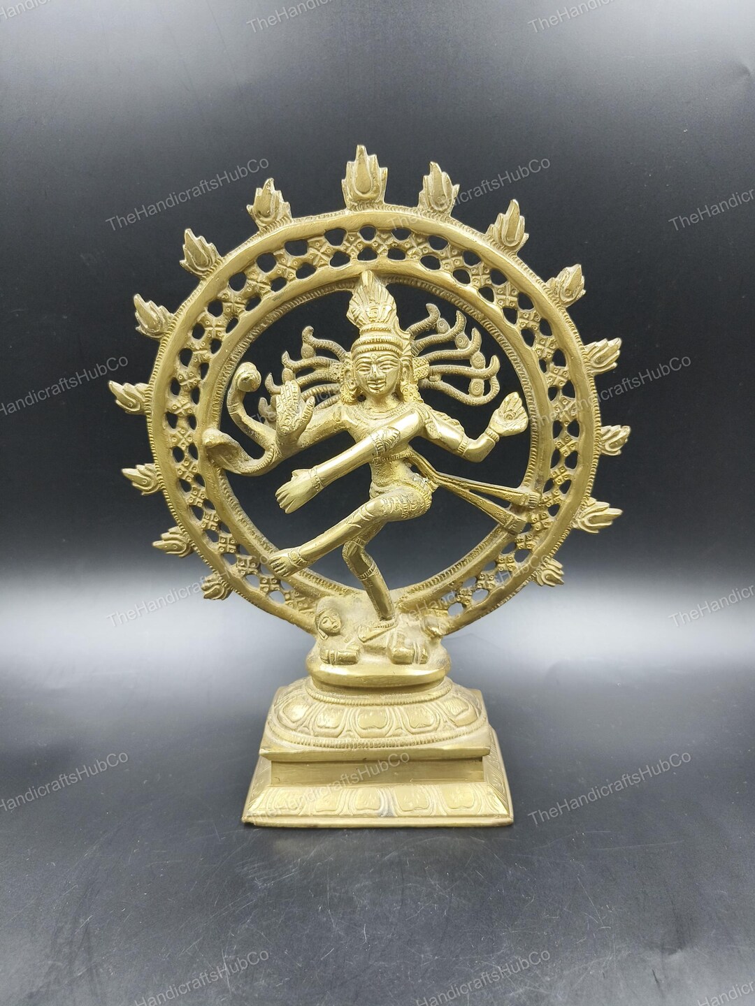 Brass Nataraja Statue 9 Inch | Dancing Shiva Cosmic Dancer Idol ...