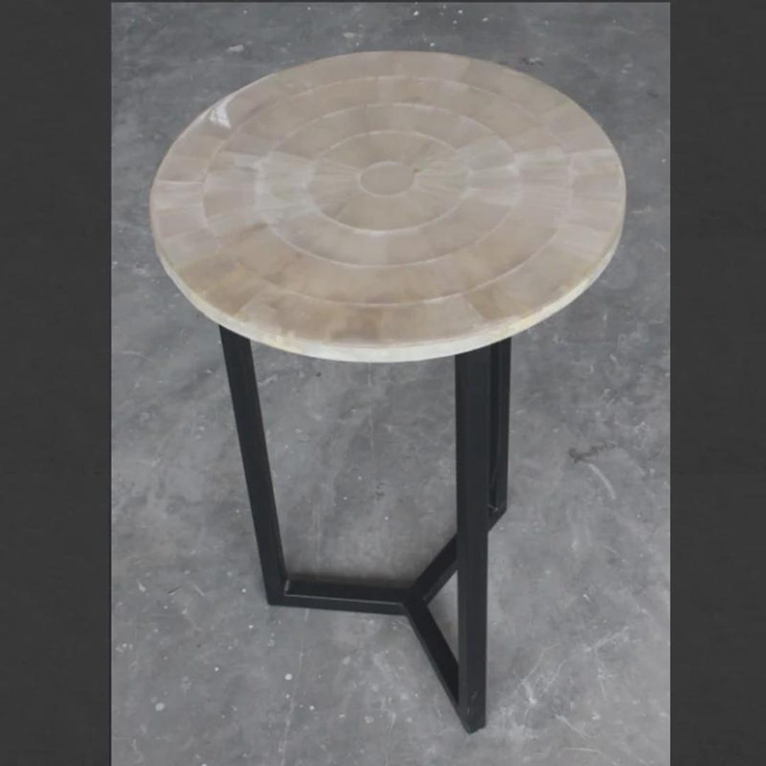 Selenite Round Table Top | Concentric Crystal Tiles, Customizable - Etsy