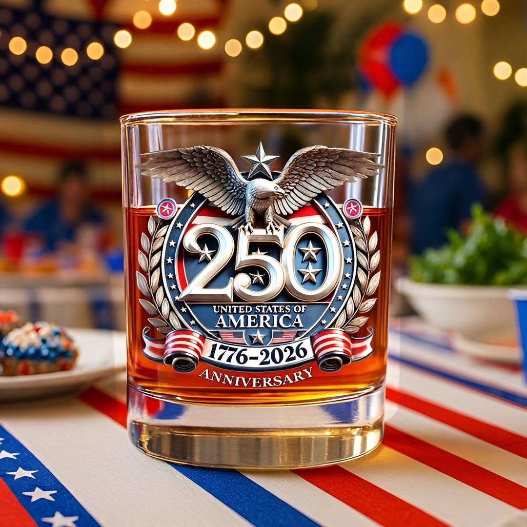 250th Anniversary America Whiskey Glass, 250 Years USA Independence Day ...