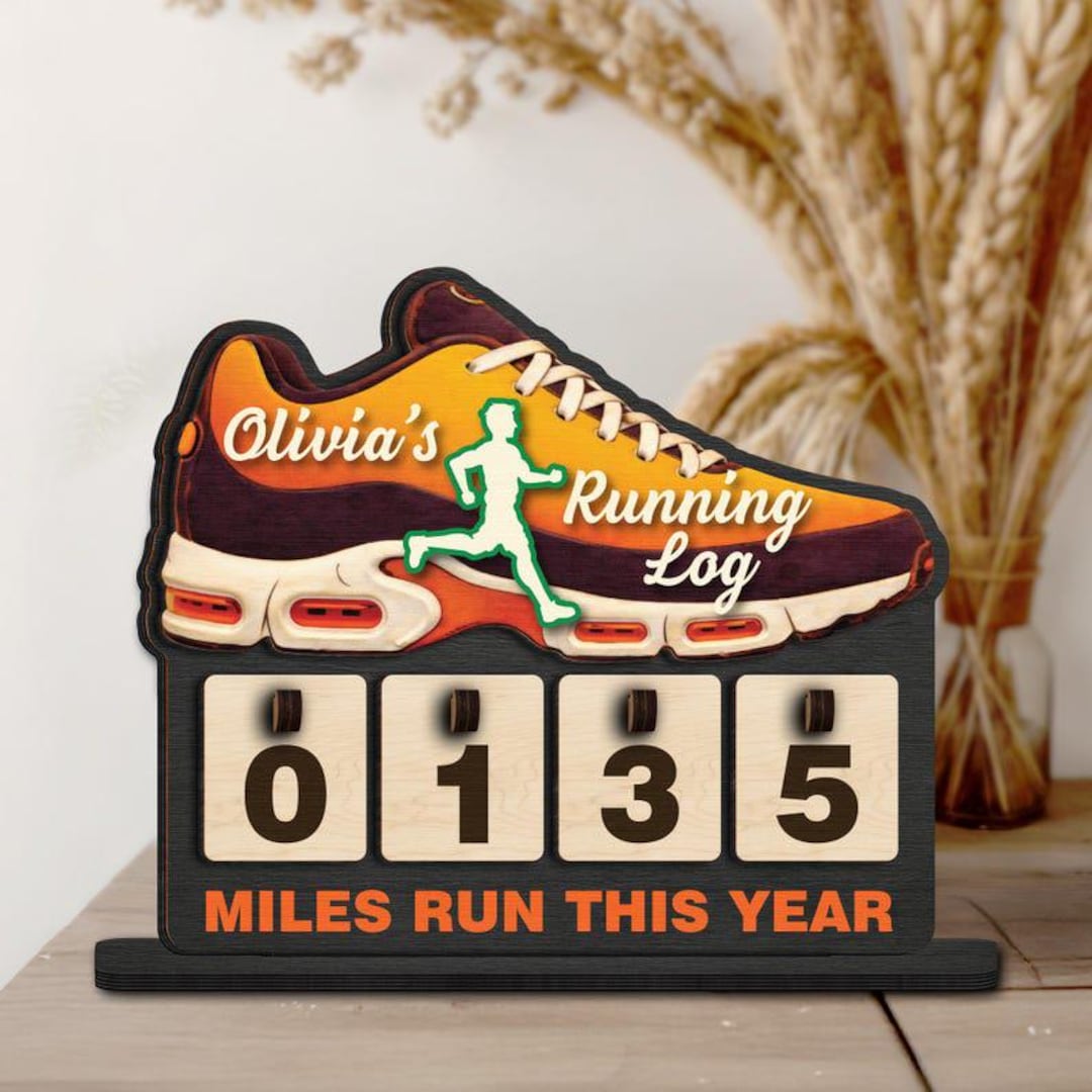 Personalized Running Miles Tracker Sign,running Log,marathon Training ...