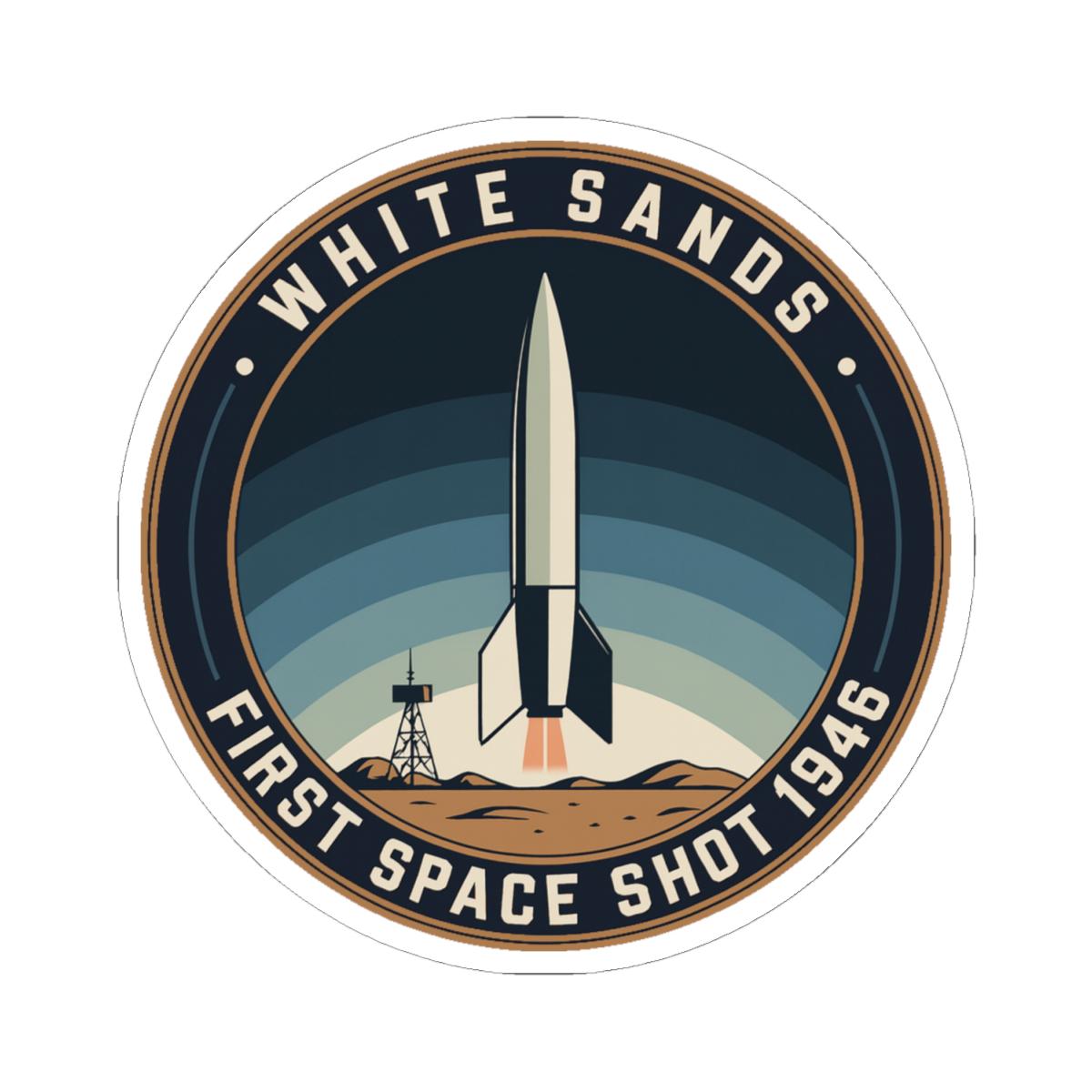 White Sands Rocket Patch Sticker, Kiss-cut Sticker | First Space Shot ...