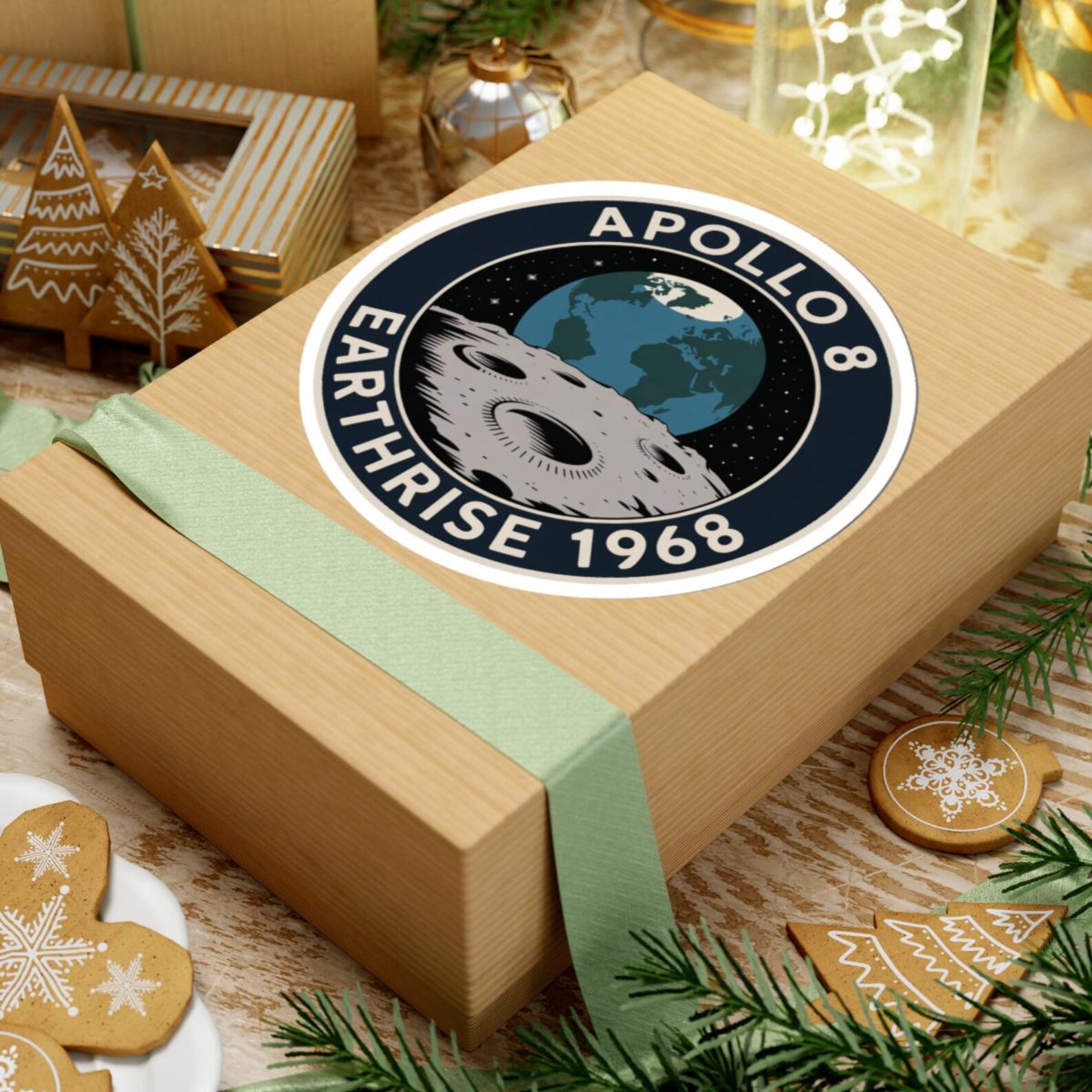 Apollo 8 Earthrise 1968 Sticker | Vinyl Decal NASA Moon Cell Laptop ...