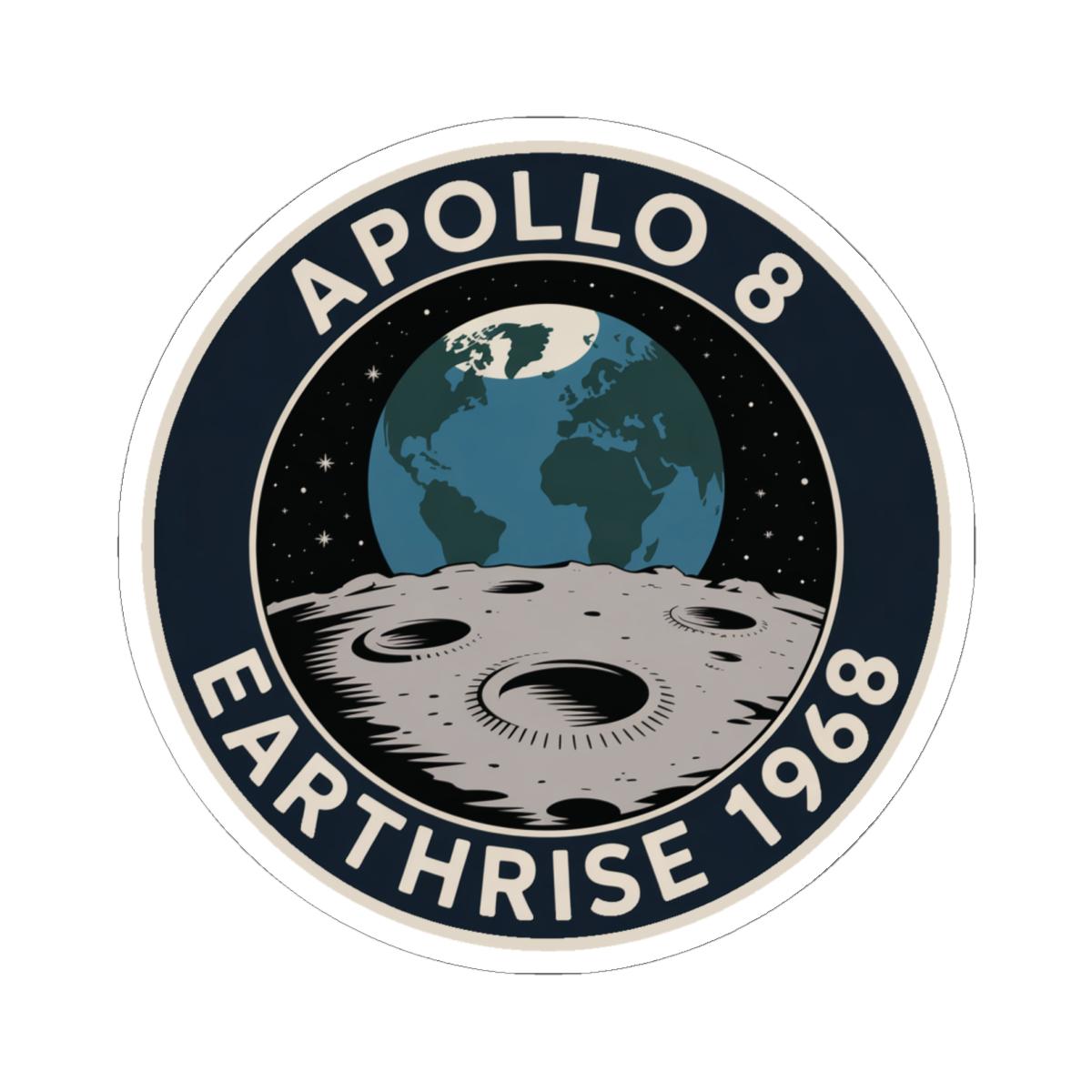 Apollo 8 Earthrise 1968 Sticker | Vinyl Decal NASA Moon Cell Laptop ...