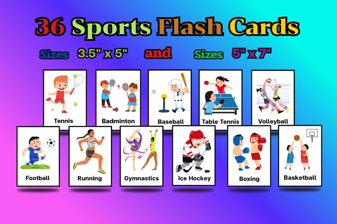 Sports Flash Cards: Educational Printable Activity for Toddlers ...