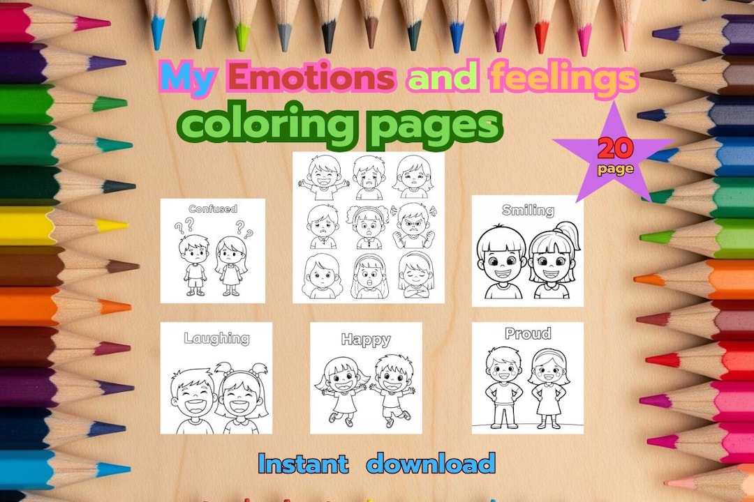 My Emotions and Feelings Coloring Page, Digital Download Kids Activity ...