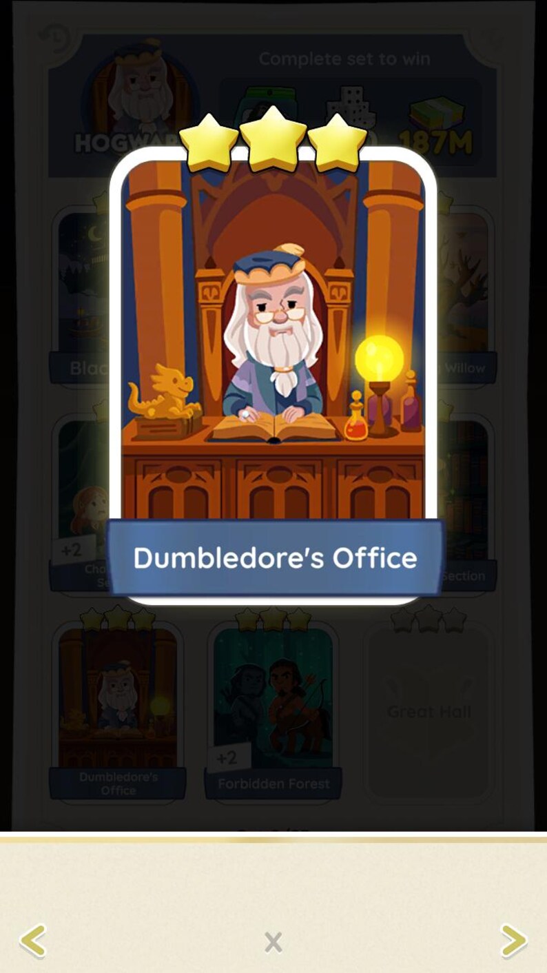 Dumbledore's Office - Set 9 Monopoly Stickers HARRY POTTER Album - 1 X ...