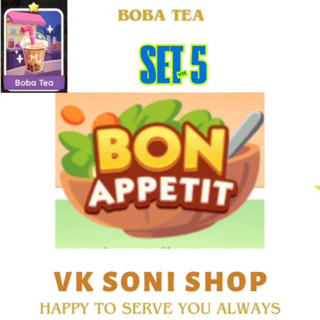 Boba Tea Set 5 -1 Star BON APPETIT Album Mon_opoly Go-1 X [read ...