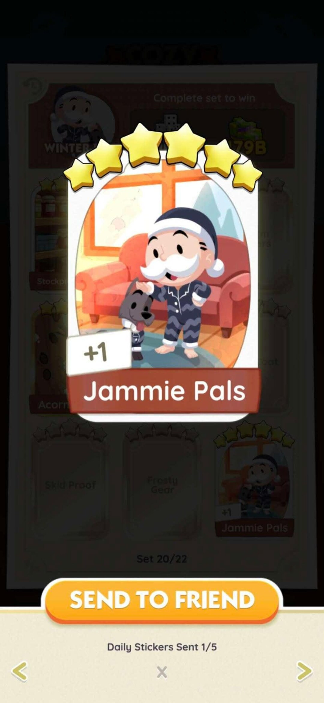 Jammie Pals - Cozy Comforts Album - Set 20 Monopoly Stickers 1 X - Etsy