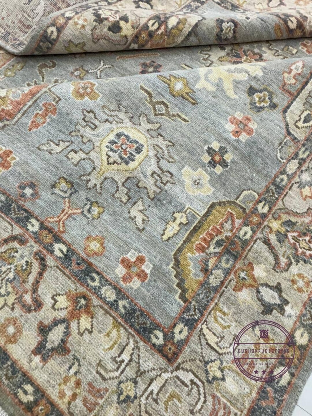 Oushak Rug 10x14 Turkish Wool Rug Modern Oushak Rug for Living Room ...