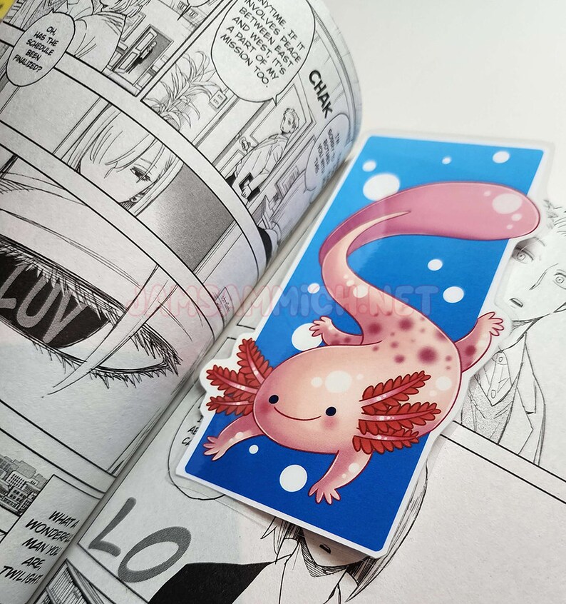 Kawaii Fun Axolotl Bookmark Placeholder - Etsy