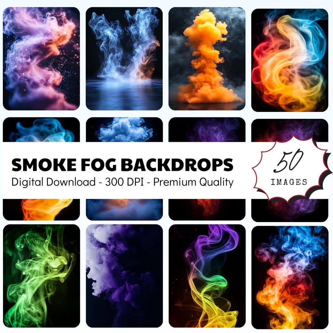 Color Smoke Overlay, Photoshop Overlays, Digital Smoke Photo Backdrop ...