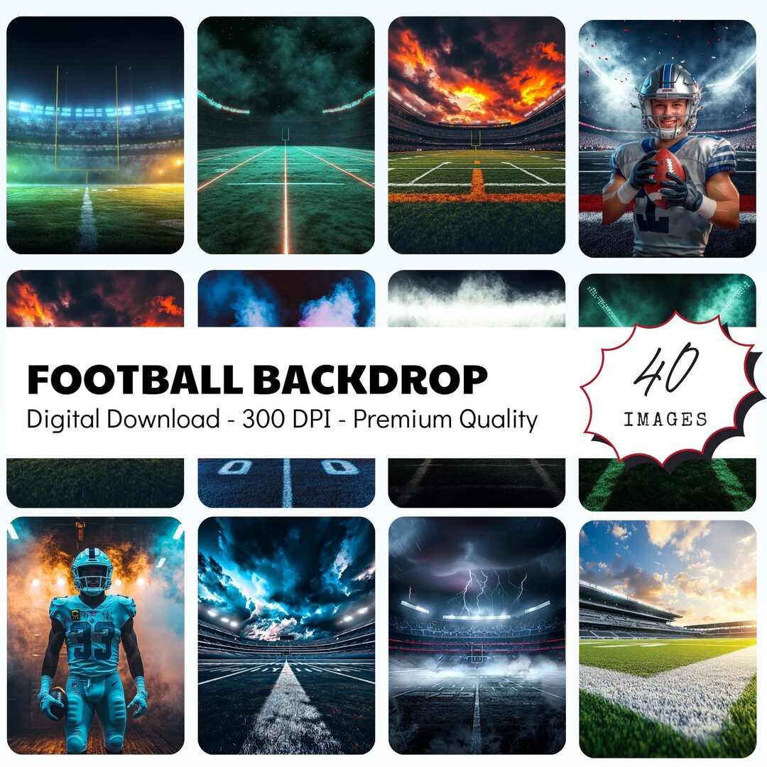 Football Backdrop Bundle, Digital Backdrops for Sports Photography ...
