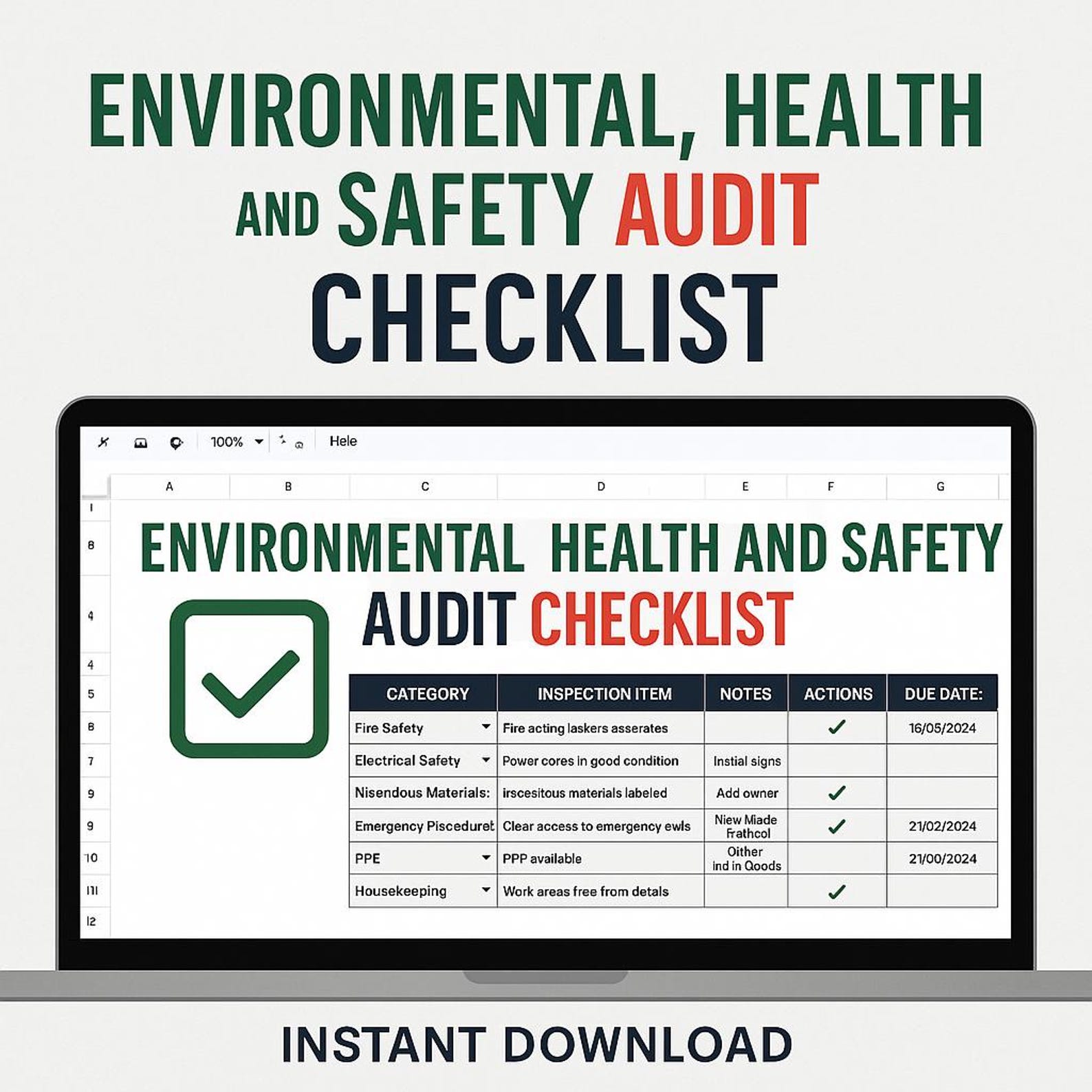 Safety Audit Checklist Template | Printable Health and Safety ...