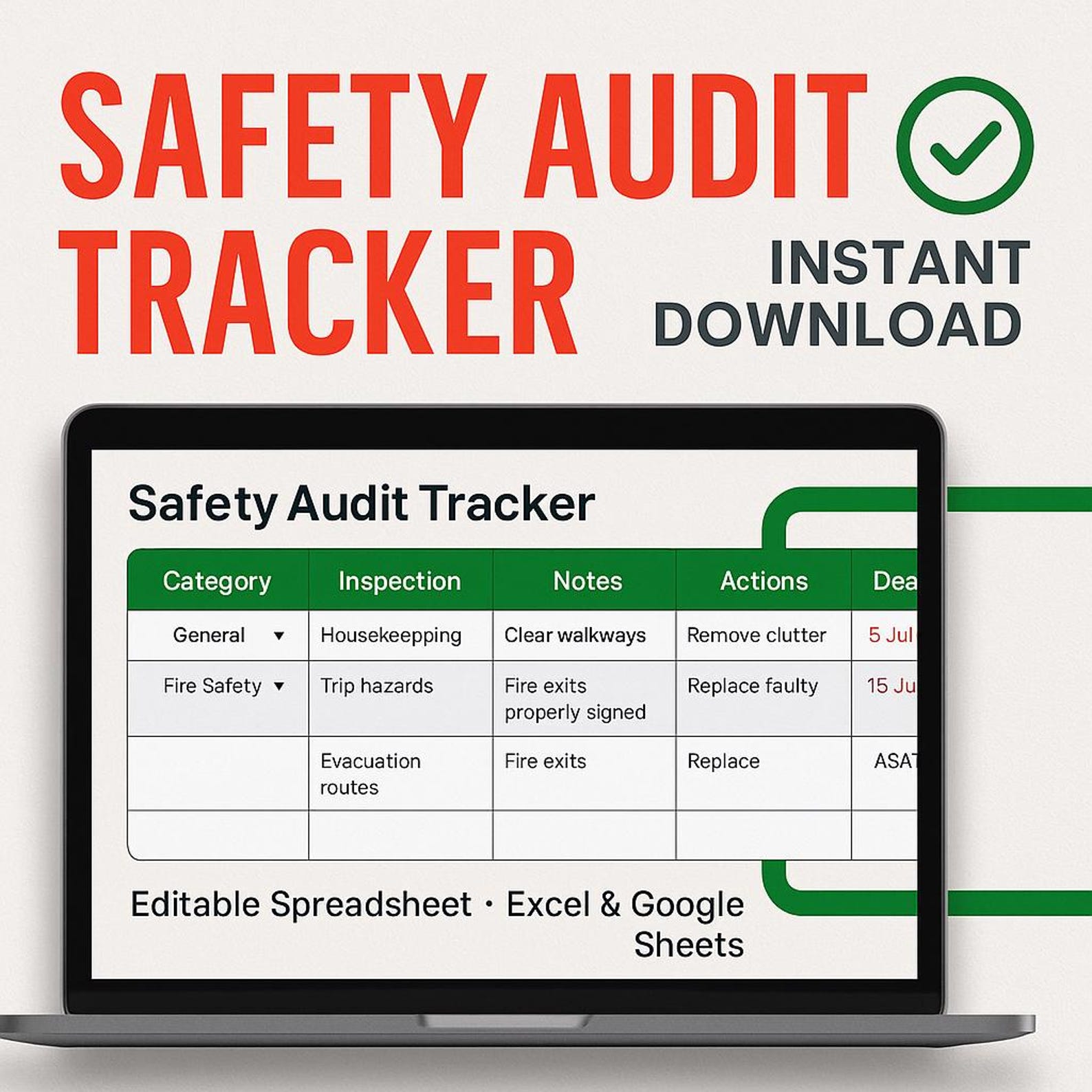 Safety Audit Checklist Template | Printable Health and Safety ...