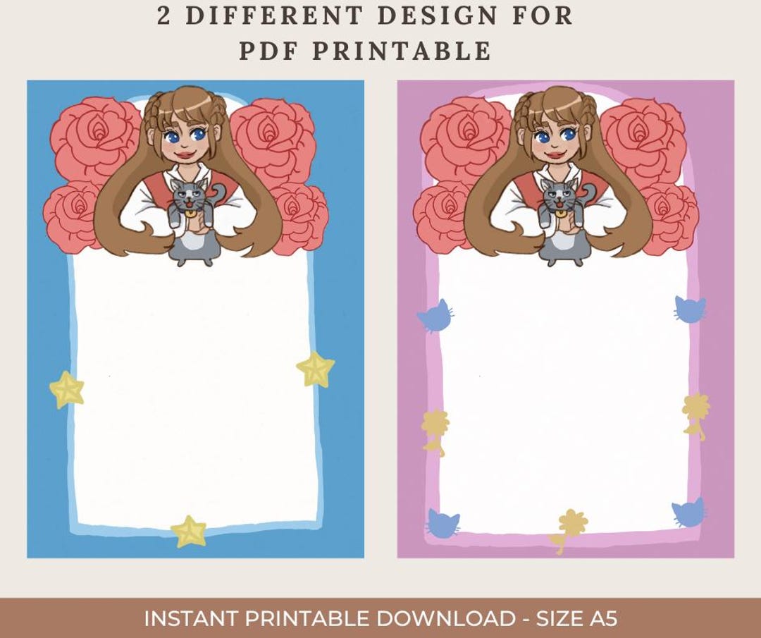 A5 Cat Girl Printable Notepad, To-do List (PDF) - Etsy