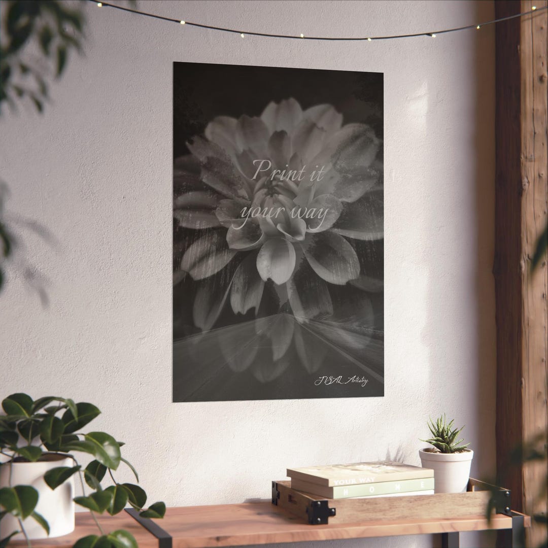 Personalized Abstract Landscape and Flower Art Print, Home Office ...