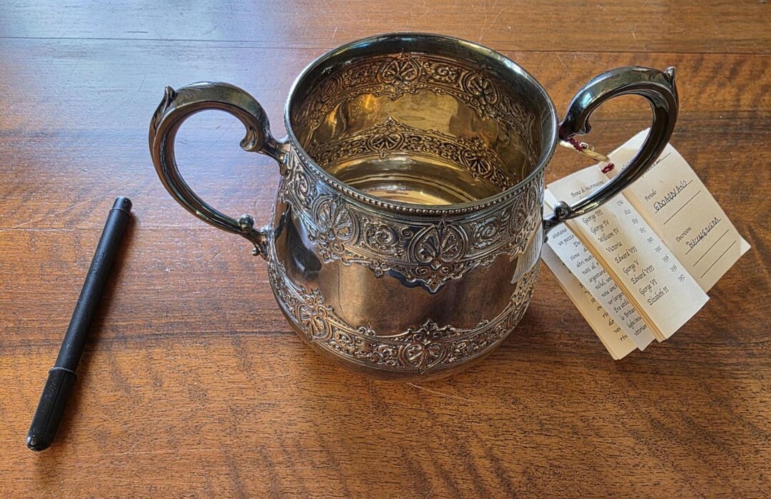 Antique Silver Plated Trophy Cup/sugar Bowl/serving Cup With Double ...