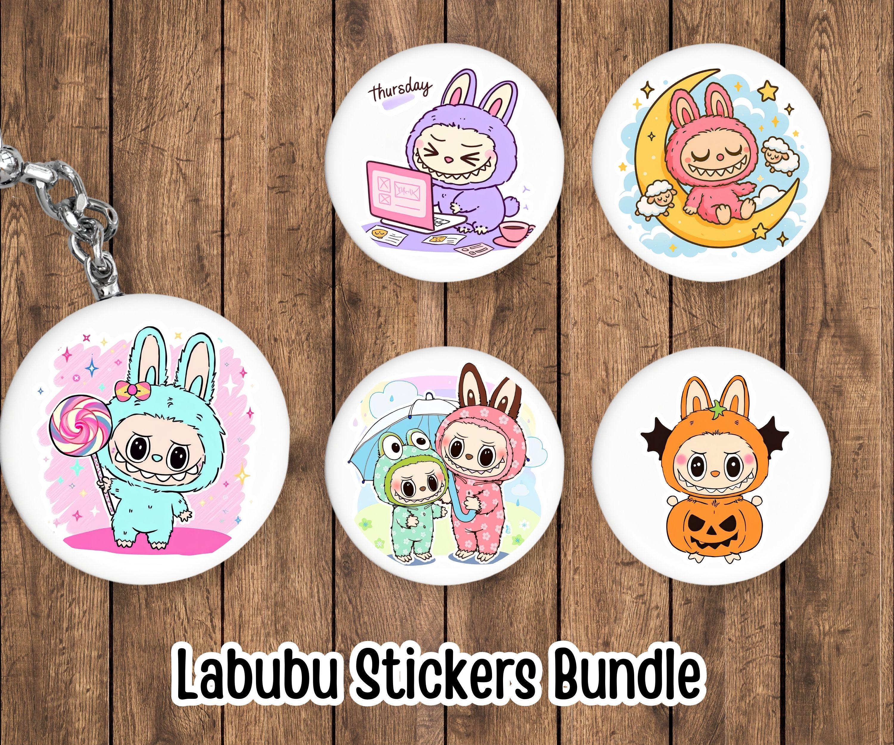 Labubu Stickers Bundle, 40+ Labubu Stickers, Kawaii Bunny Halloween ...