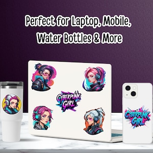 Cyberpunk Stickers Bundle, 35+ Digital PNG Stickers, Cyperpunk PNG ...