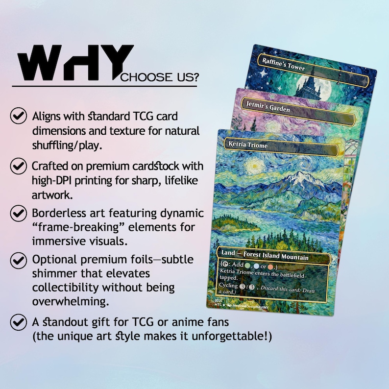 Oil Painting Style Triome Lands Proxy EDH Commander Full Art,mtg Proxy ...