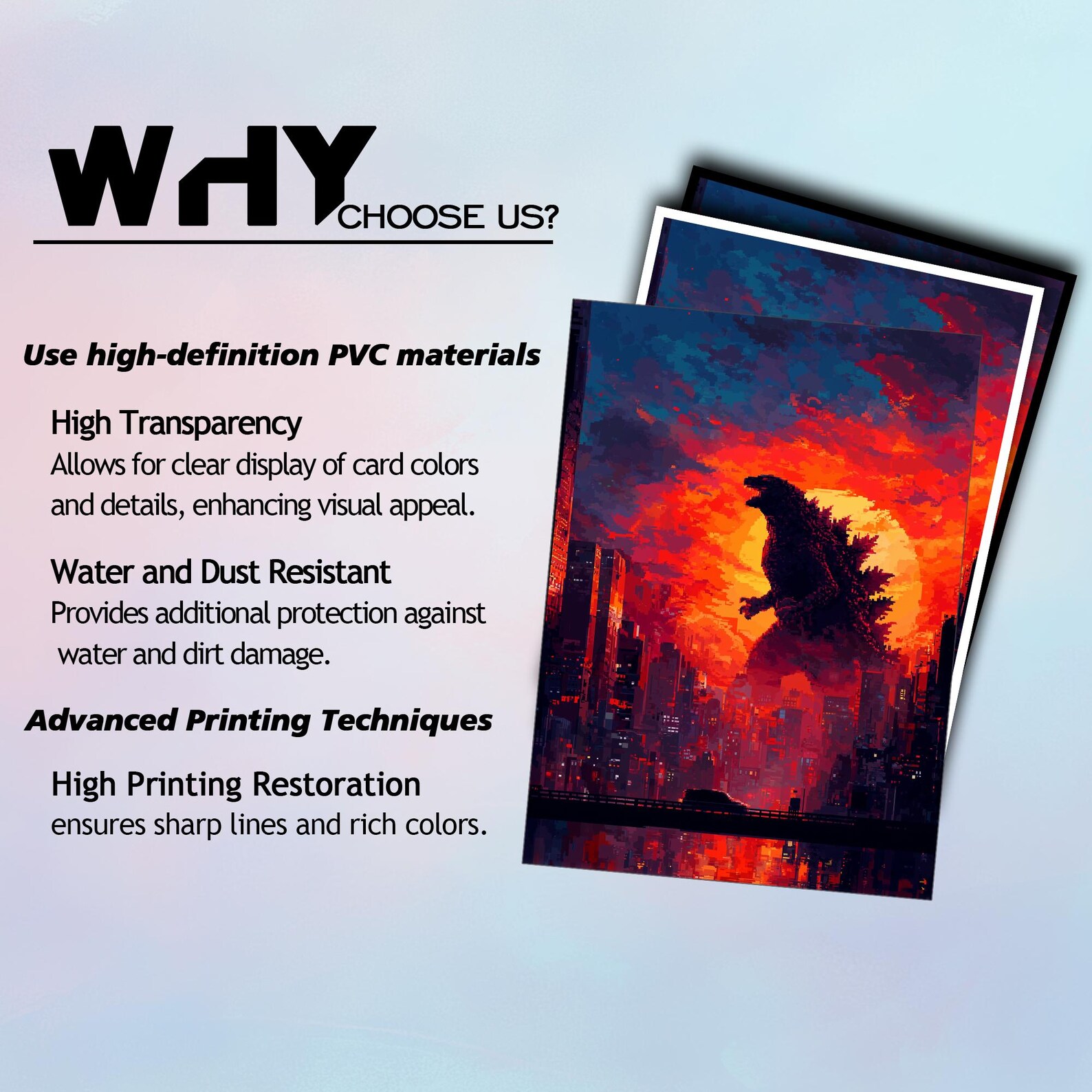 MTG Card Sleeves,pixel Art of Godzilla Sleeves,mtg Accessories ...