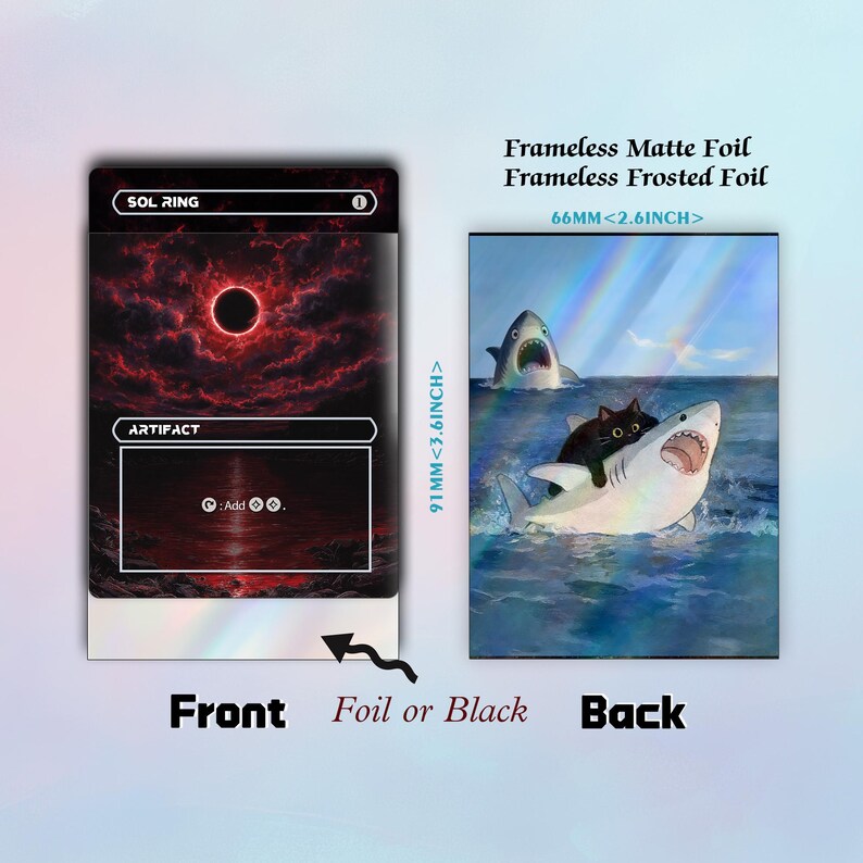 Absurd Whimsical Art - Black Cat & Shark Tcg/mtg Card Sleeves,mtg ...