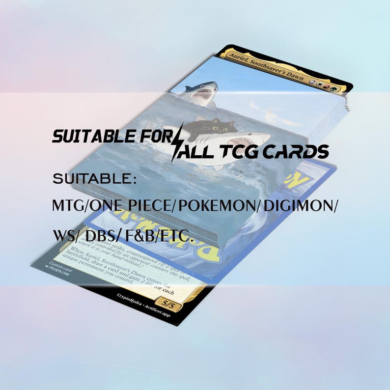 Absurd Whimsical Art - Black Cat & Shark Tcg/mtg Card Sleeves,mtg ...