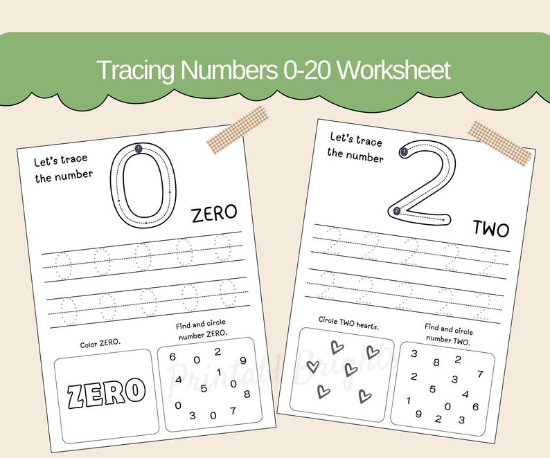 Tracing Numbers 0-20 Printable, Preschool Worksheets, Traceable Numbers ...