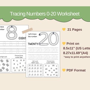 Tracing Numbers 0-20 Printable, Preschool Worksheets, Traceable Numbers ...