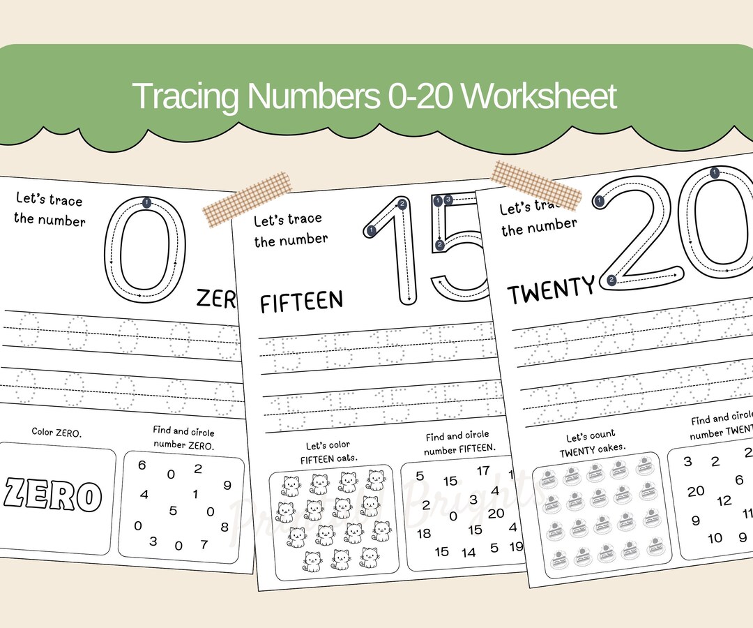 Tracing Numbers 0-20 Printable, Preschool Worksheets, Traceable Numbers ...