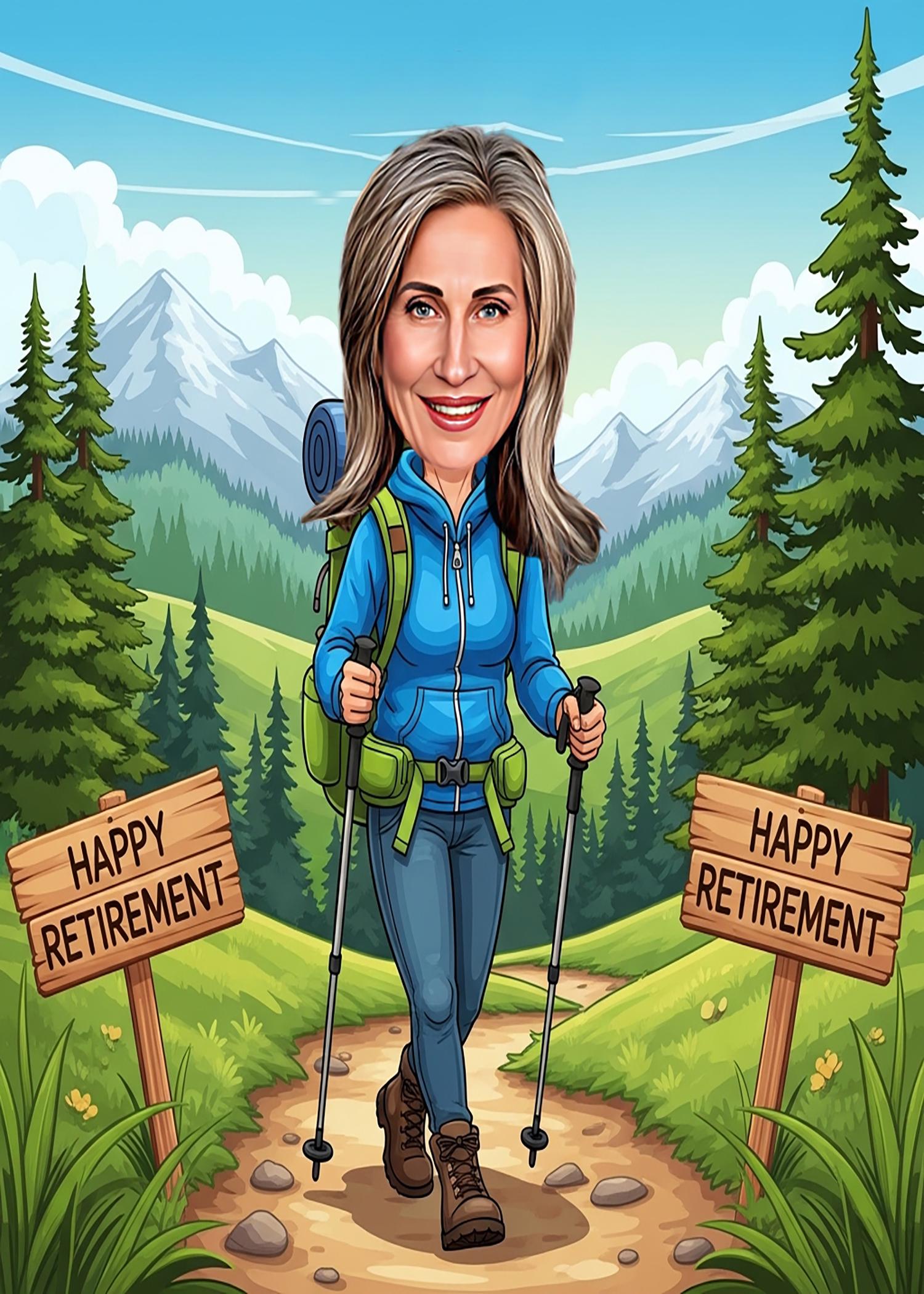 Custom Retirement Caricature: Personalized Cartoon Portrait Gift ...