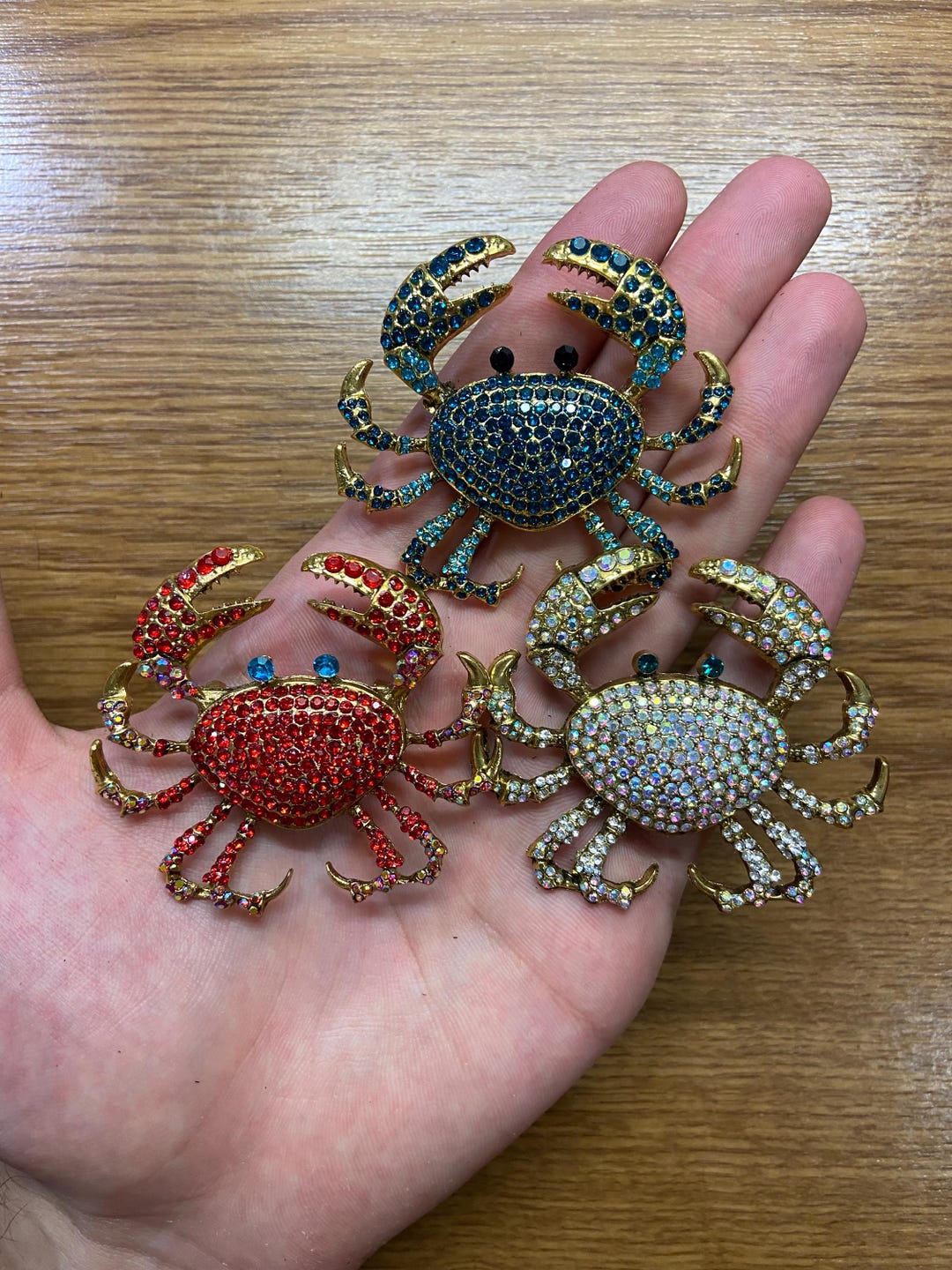 Rhinestone Crab Brooch: Nautical Ocean Beach Pin, Sea Life Jewelry - Etsy