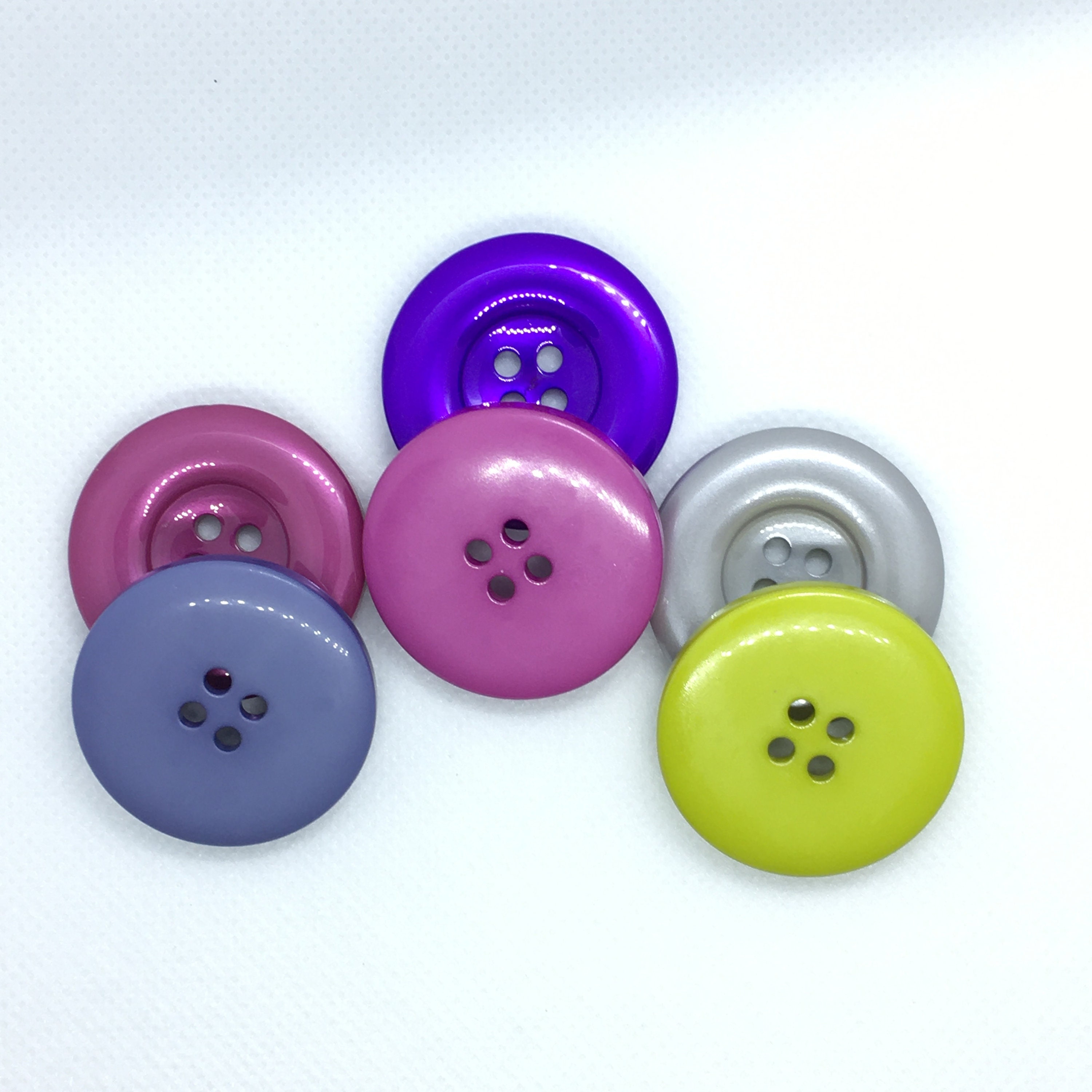 Metallic Round Four Holes Plastic Novelty Buttons/diy Sewing | Etsy
