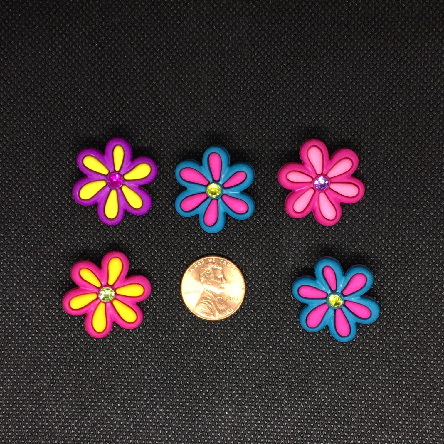 Bright Flowers Plastic Novelty Buttons/diy Sewing - Etsy