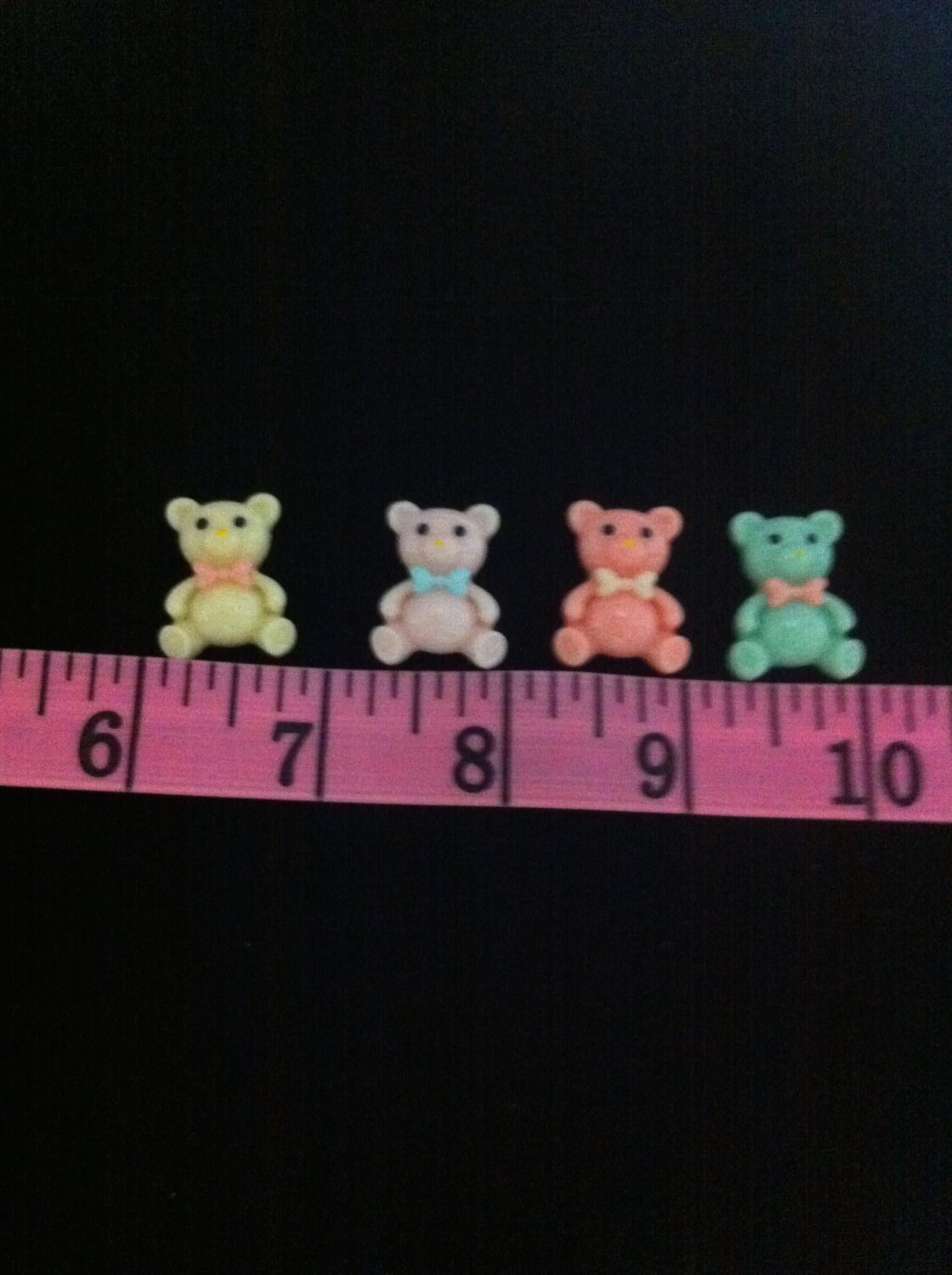 Resin Pastel Color Teddy Bear Cabochon Flat Back Beads Kawaii | Etsy