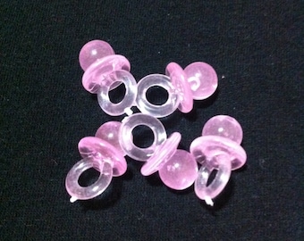 Mini Translucent Plastic Baby Shower Pacifiers for Baby Shower Games ...