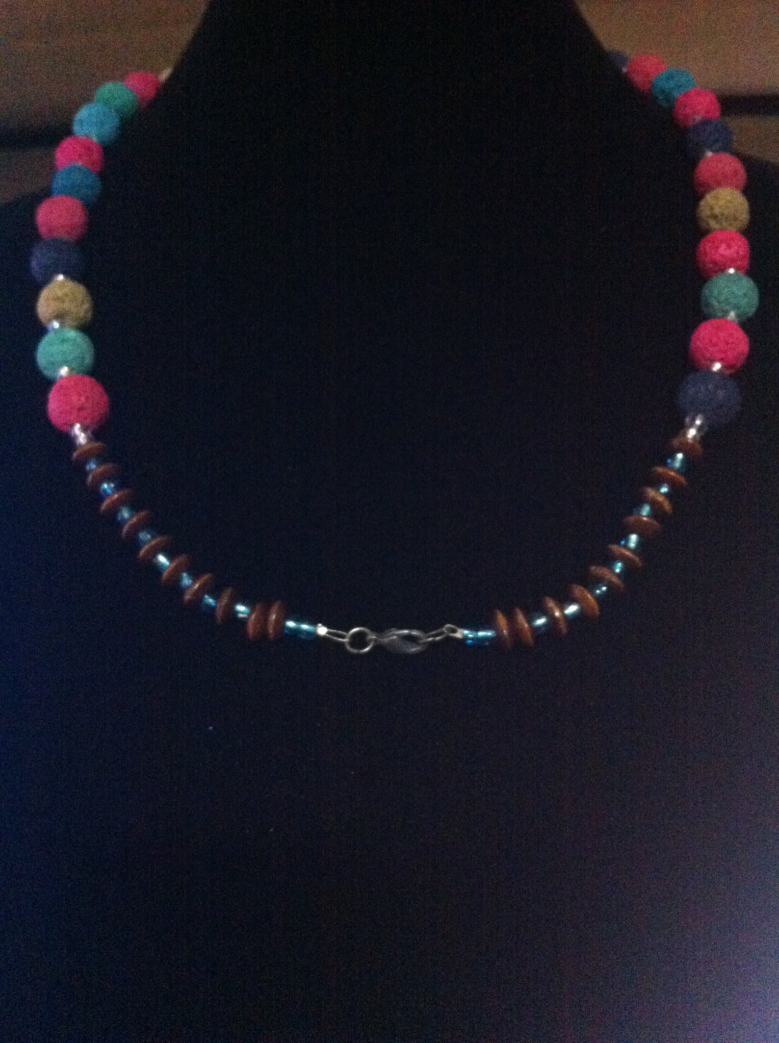 Multicolor Volcanic Lava Necklace/volcanic Multicolor Beads Necklace ...