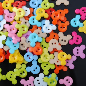 Mickey Mouse Multicolor Mini Buttons/two Holes Buttons/diy Sewing ...