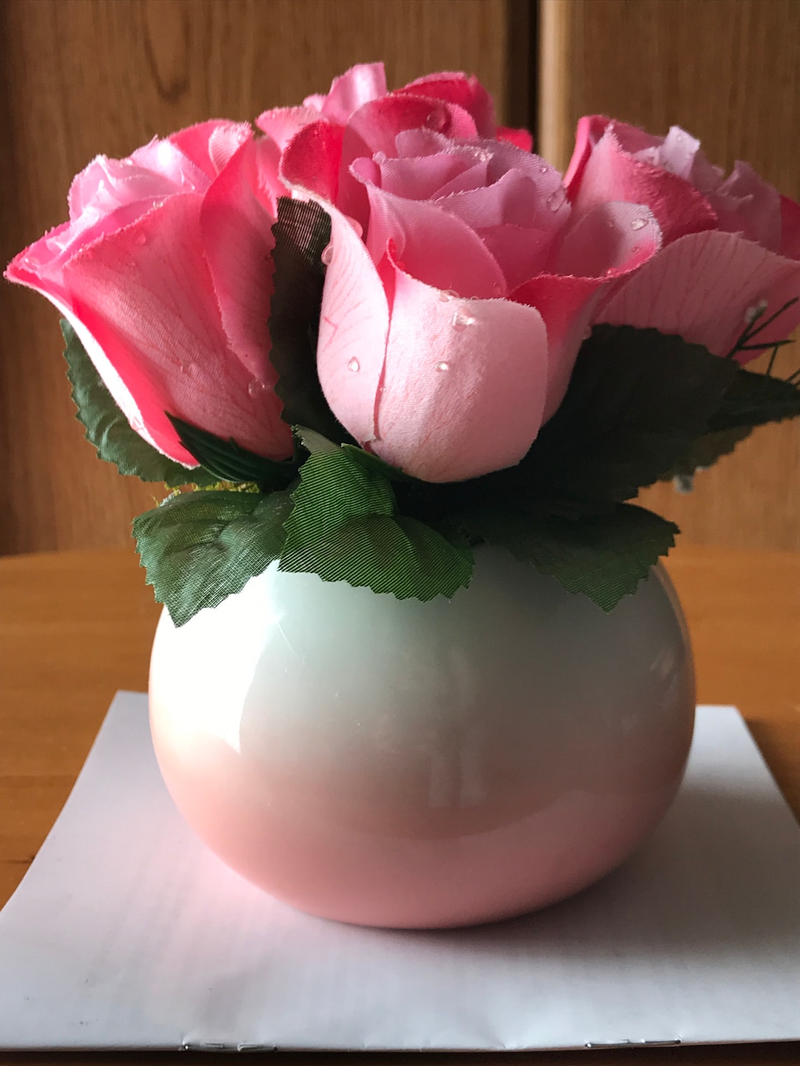 Pink Silk Floral Arrangement/pink Roses Floral | Etsy