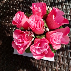 Pink Silk Floral Arrangement/pink Roses Floral Centerpiece/artificial ...