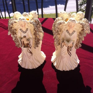 Vintage Collectible Two Angels Set /triple Angel Figurine /candle ...