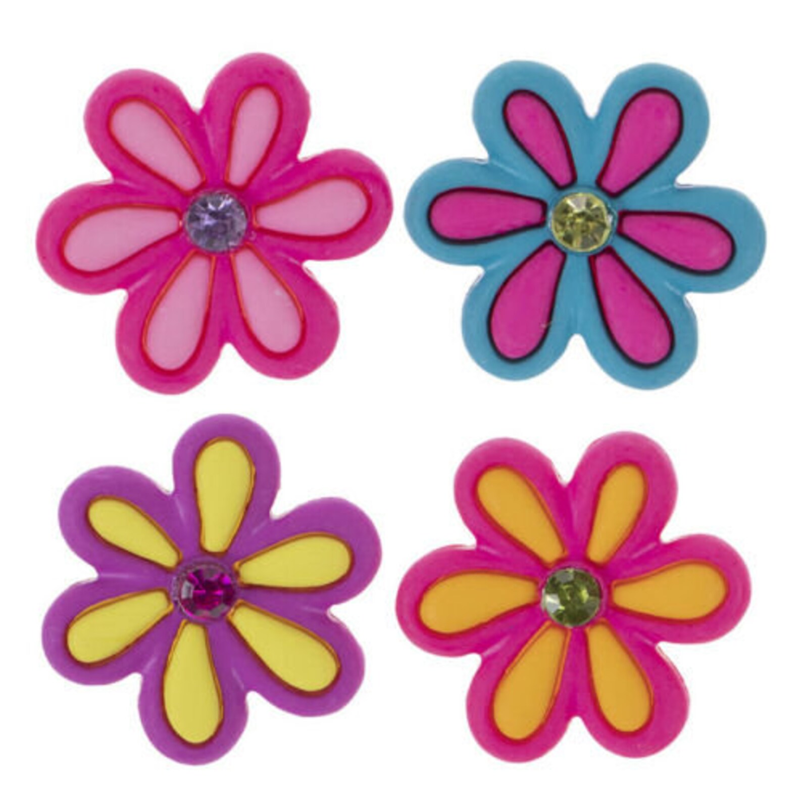 Bright Flowers Plastic Novelty Buttons/diy Sewing - Etsy