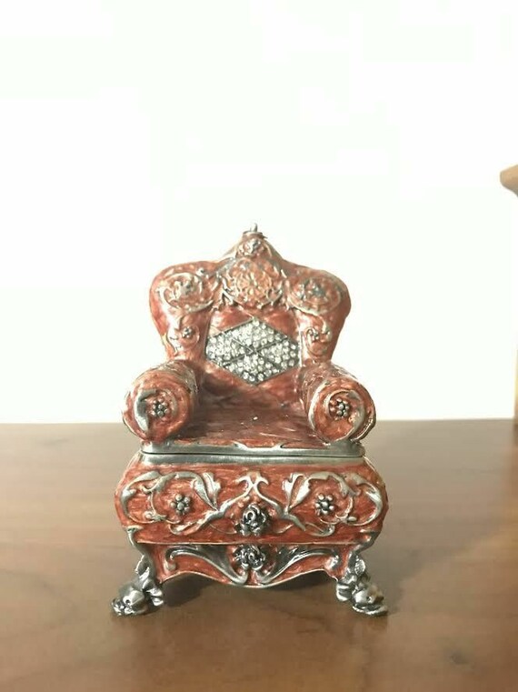 Victorian Style Miniature Chair Jewelry Box tray/Jewe… - Gem