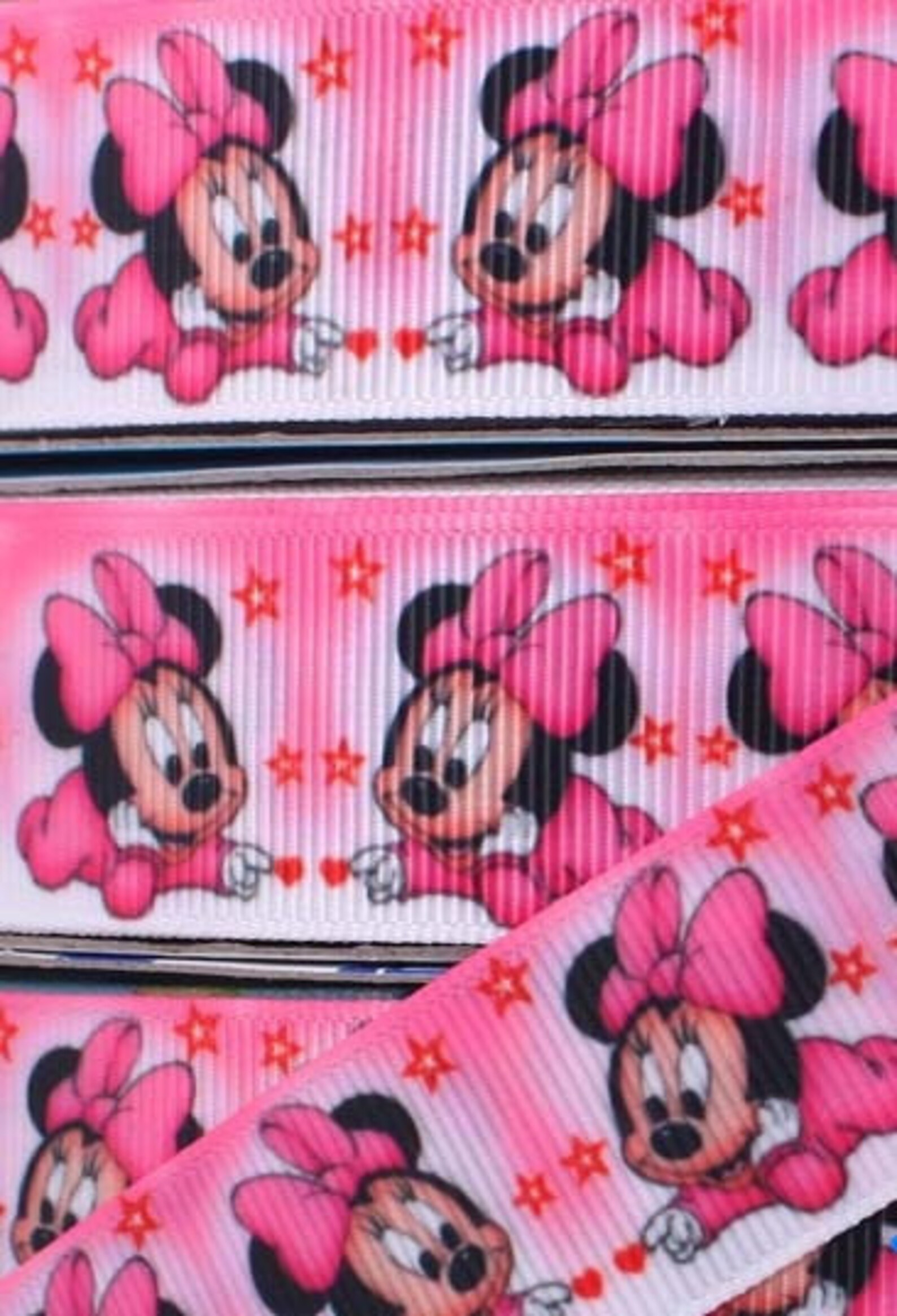 Pink Baby Minnie Mouse Printed Grosgrain Ribbon/125 Mm - Etsy