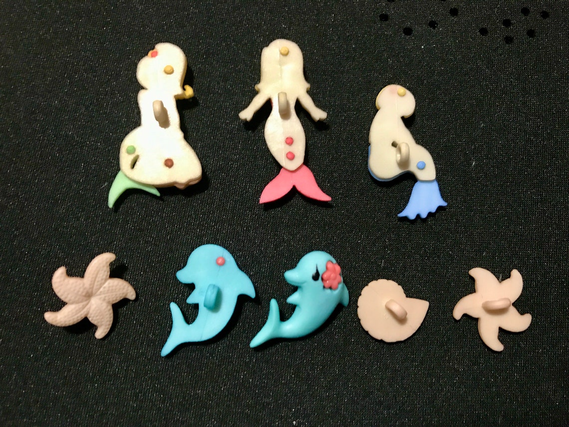 Splish Splash Mermaid Dolphin Buttons Dress It up - Etsy