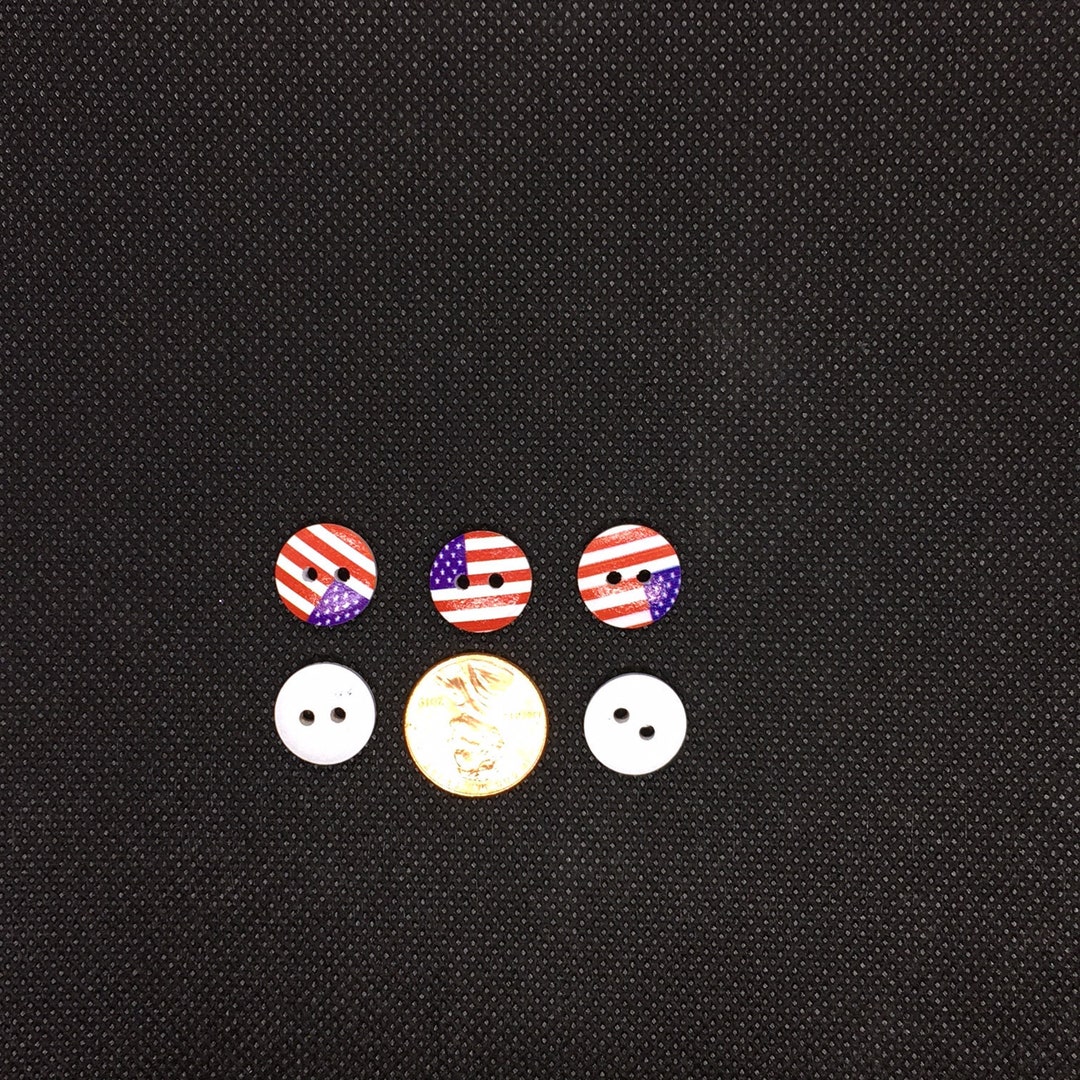 American Flag Wood Buttons/diy Patriotic Sewing Buttons/party - Etsy